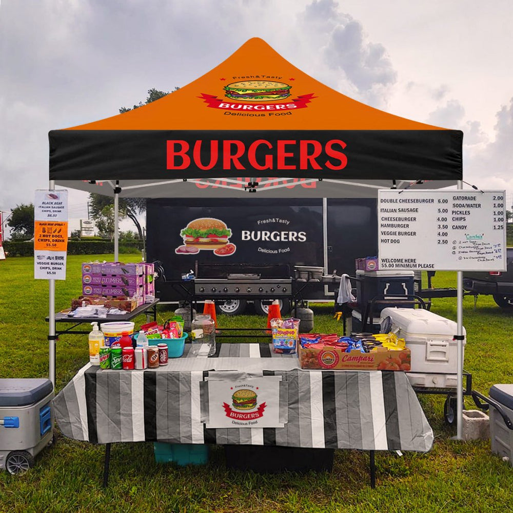 Burger Tent-10x10 Burger Pop Up Tents-ablem8canopy