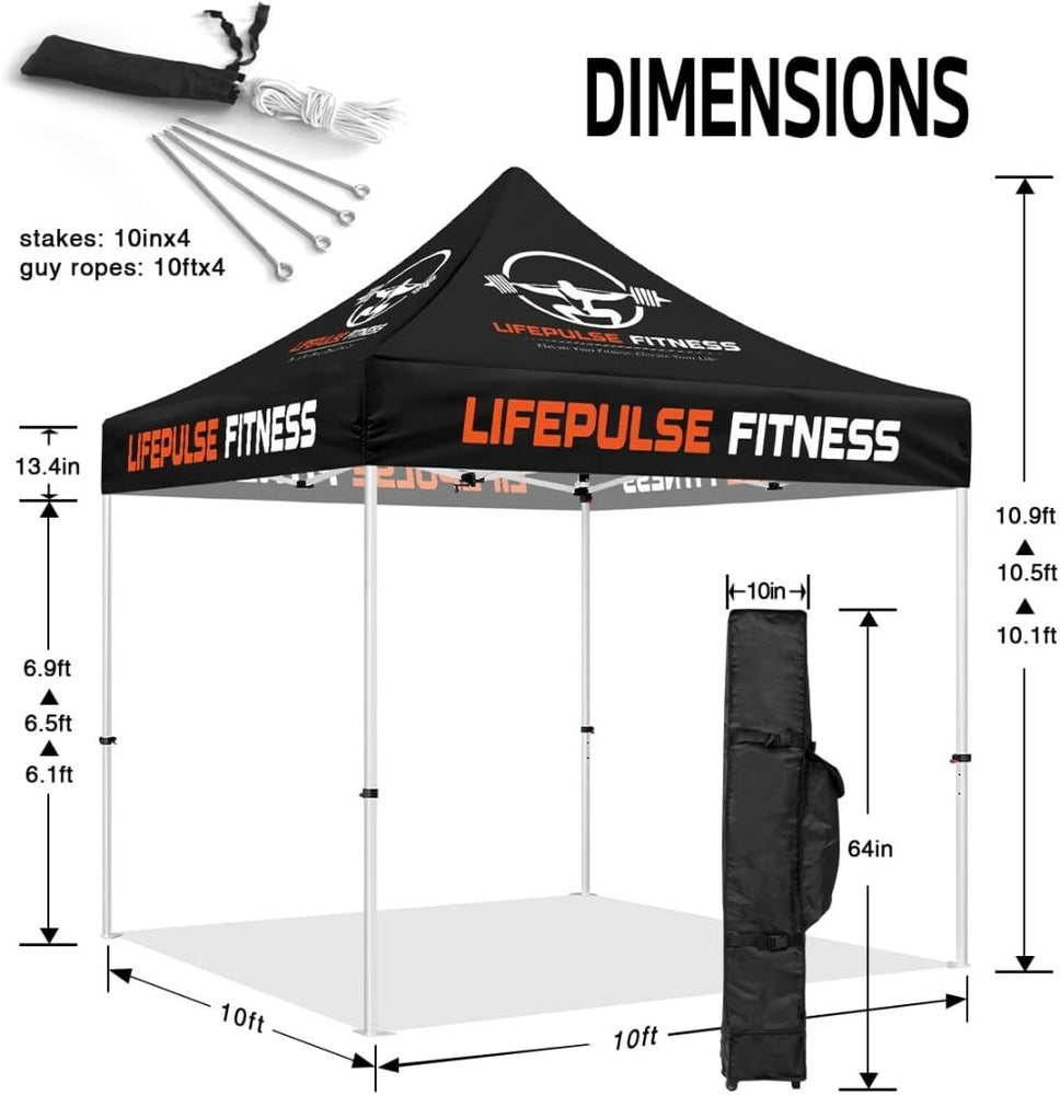 LIFEPULSE FITNESS 10 x 10 Canopy Tent with Side Walls – ablem8canopy